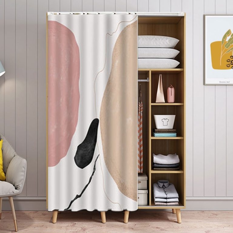 Rideau de porte avec motif moderne, polyester, plusieurs tailles