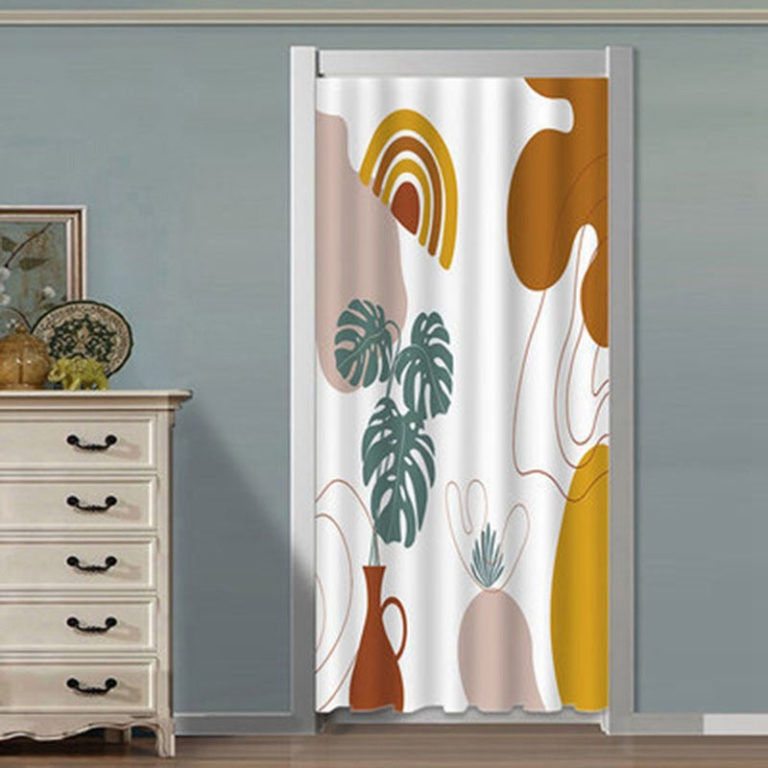 Rideau de porte avec motif moderne, polyester, plusieurs tailles